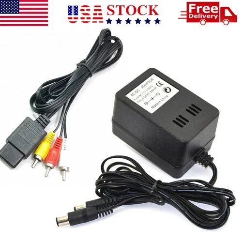ELARA- Audio Av Rca+Ac Cable Power Supply Adapter Cord For Super ...