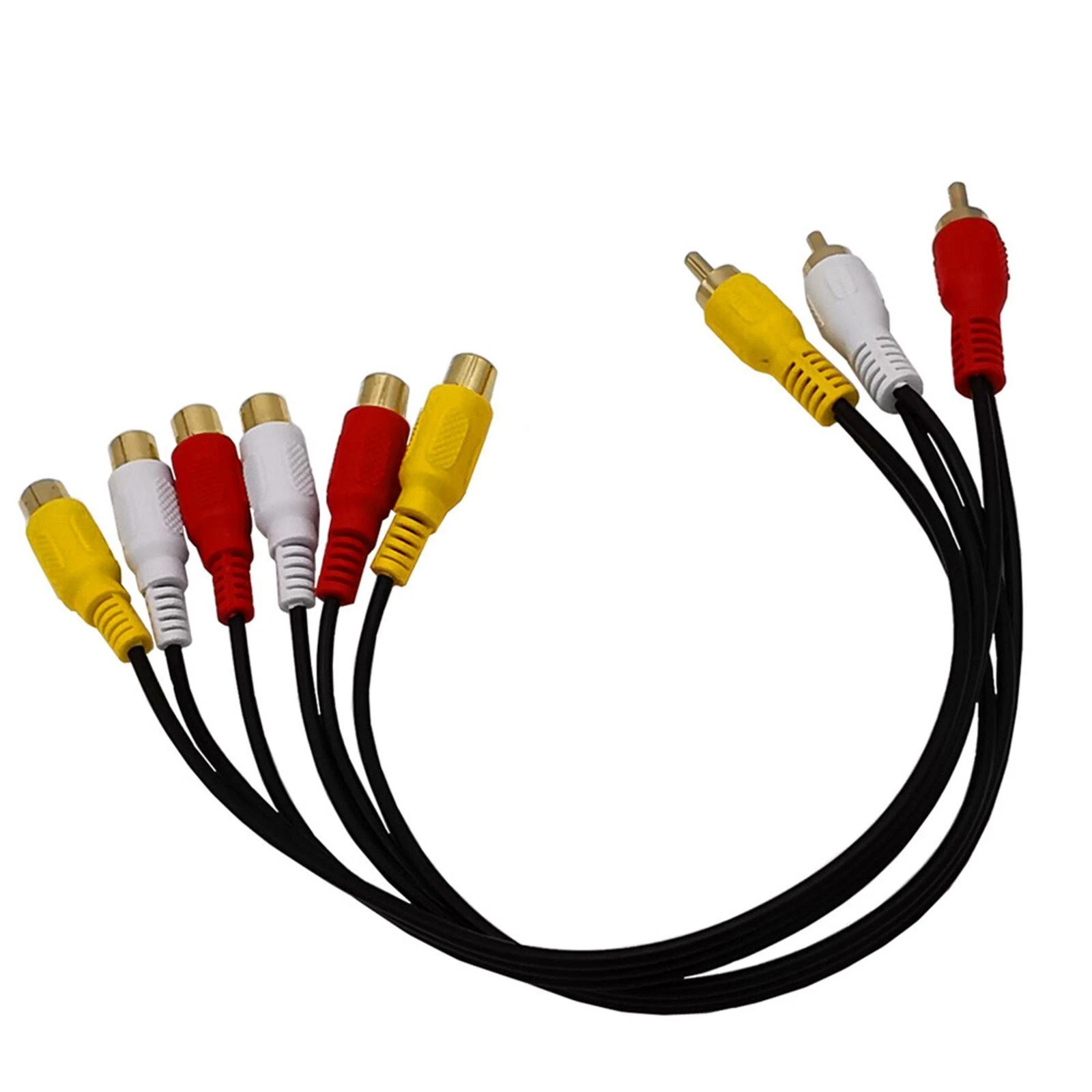 ELARA- Audio Video Av Adapter Cable 3 Rca Male Jack To 6Rca Female ...