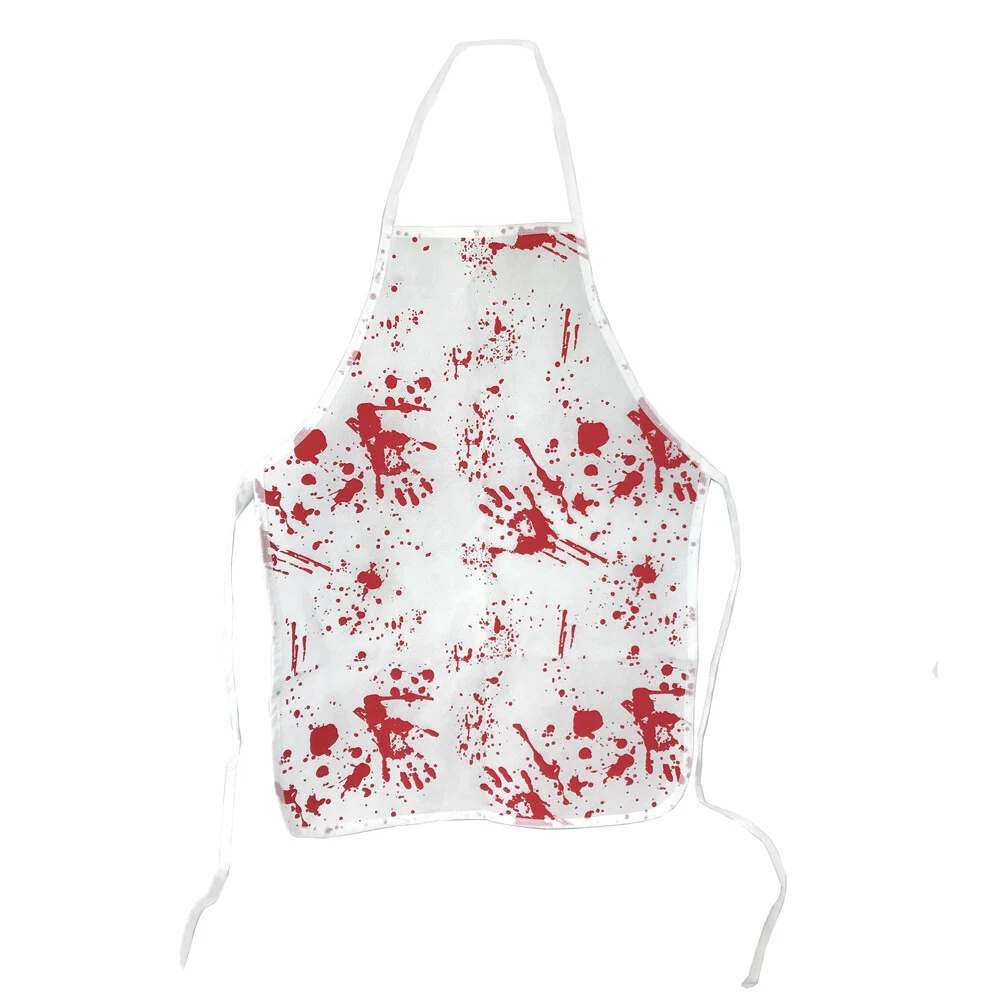 ELARA- Bloody Handprint Butchers Bbq Apron Halloween Scary Chef Zombie ...