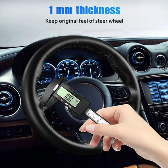 ELARA- Car Accessories Steering Wheel Cover Black Leather Anti-Slip 15 ...