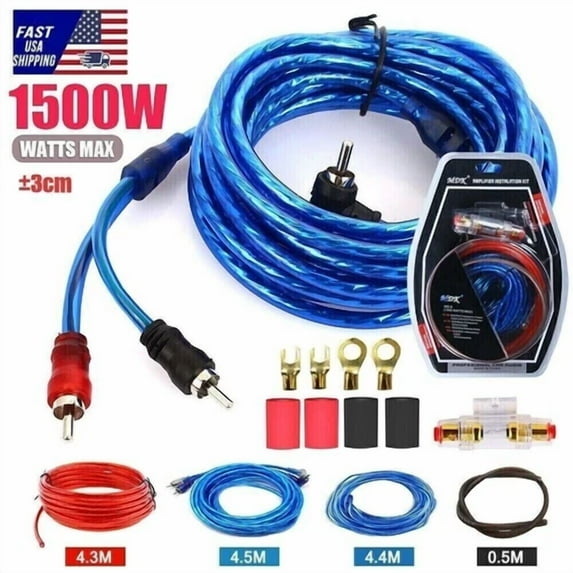 ELARA- Car Audio Cable Kit 1500W Amp Amplifier Install Rca Subwoofer ...