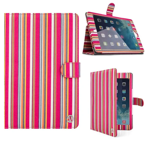 ELARA- Colorful Striped Portfolio Flip Leather Smart Stand Case Cover ...