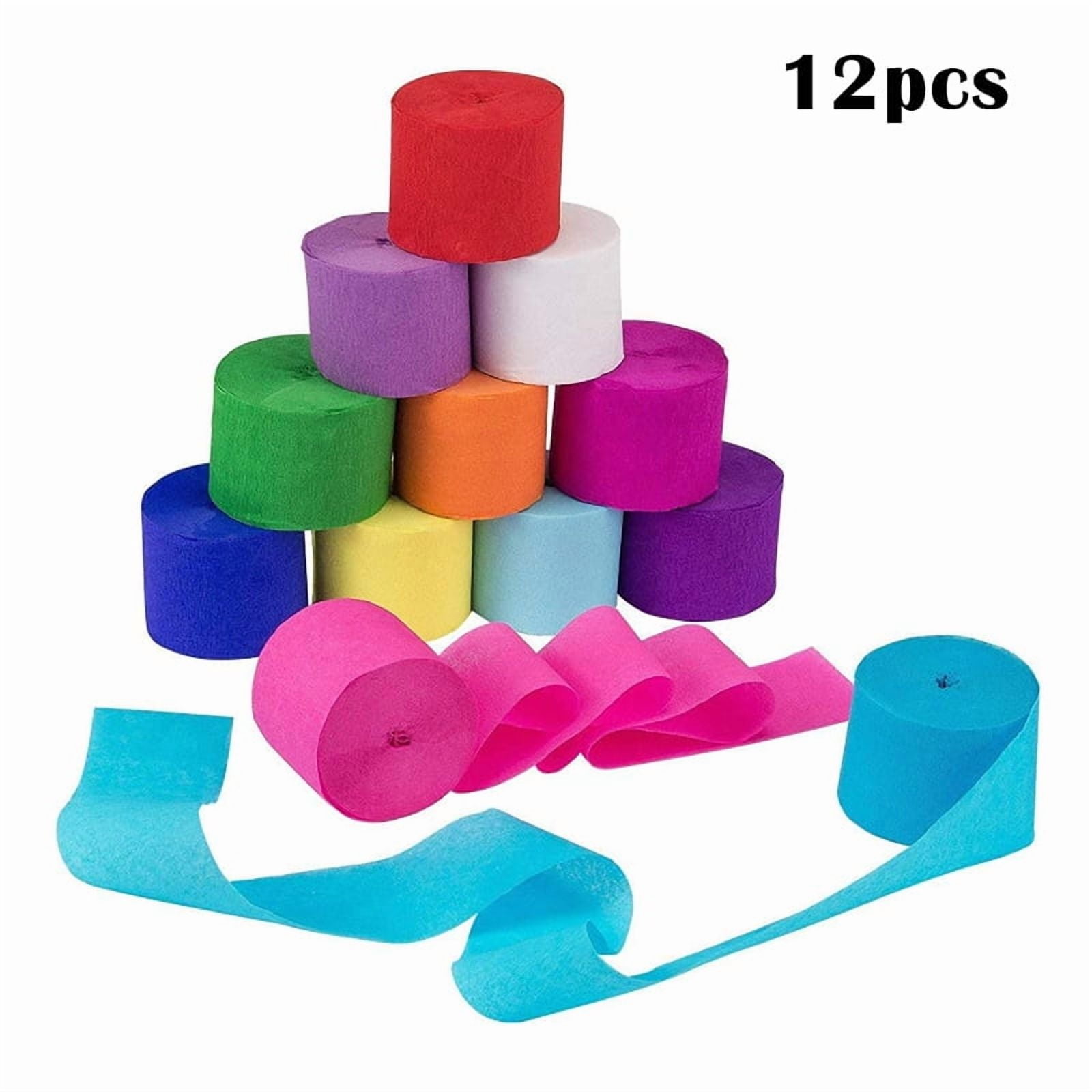 ELARA- Crepe Paper Streamers 12 Rolls, Colorful Crepe Paper Sheets For ...