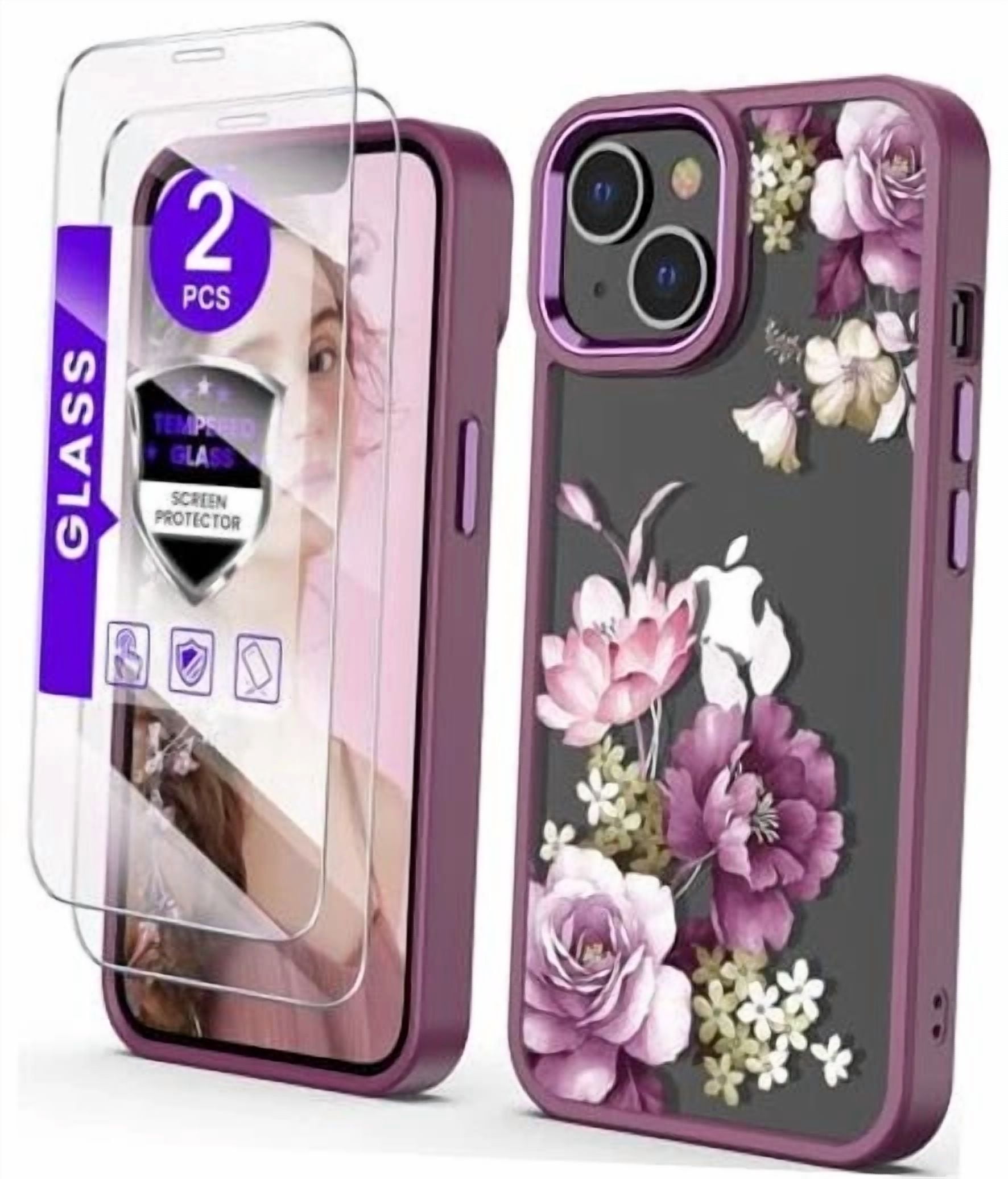 ELARA- For Iphone-15 Iphone 15 6.1 Inch Golden Shield Flower Series-Jd ...