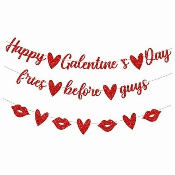 ELARA- Happy Galentines Day Banner, Fires Before Guys Banner, Happy ...