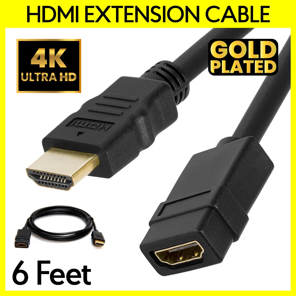 ELARA- Hdmi Extension Cable 6 Feet Male To Female Cord M-F 4K 1080P For ...
