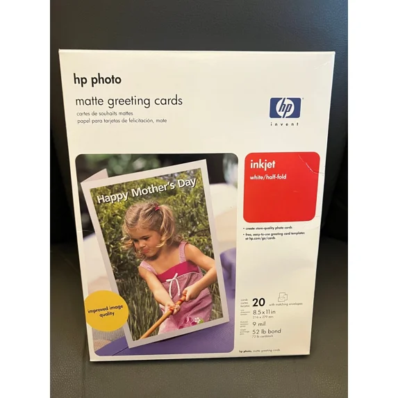 ELARA- Hp Photo Matte Greeting Cards W/ Envelopes 72 Lb Cardstock ...