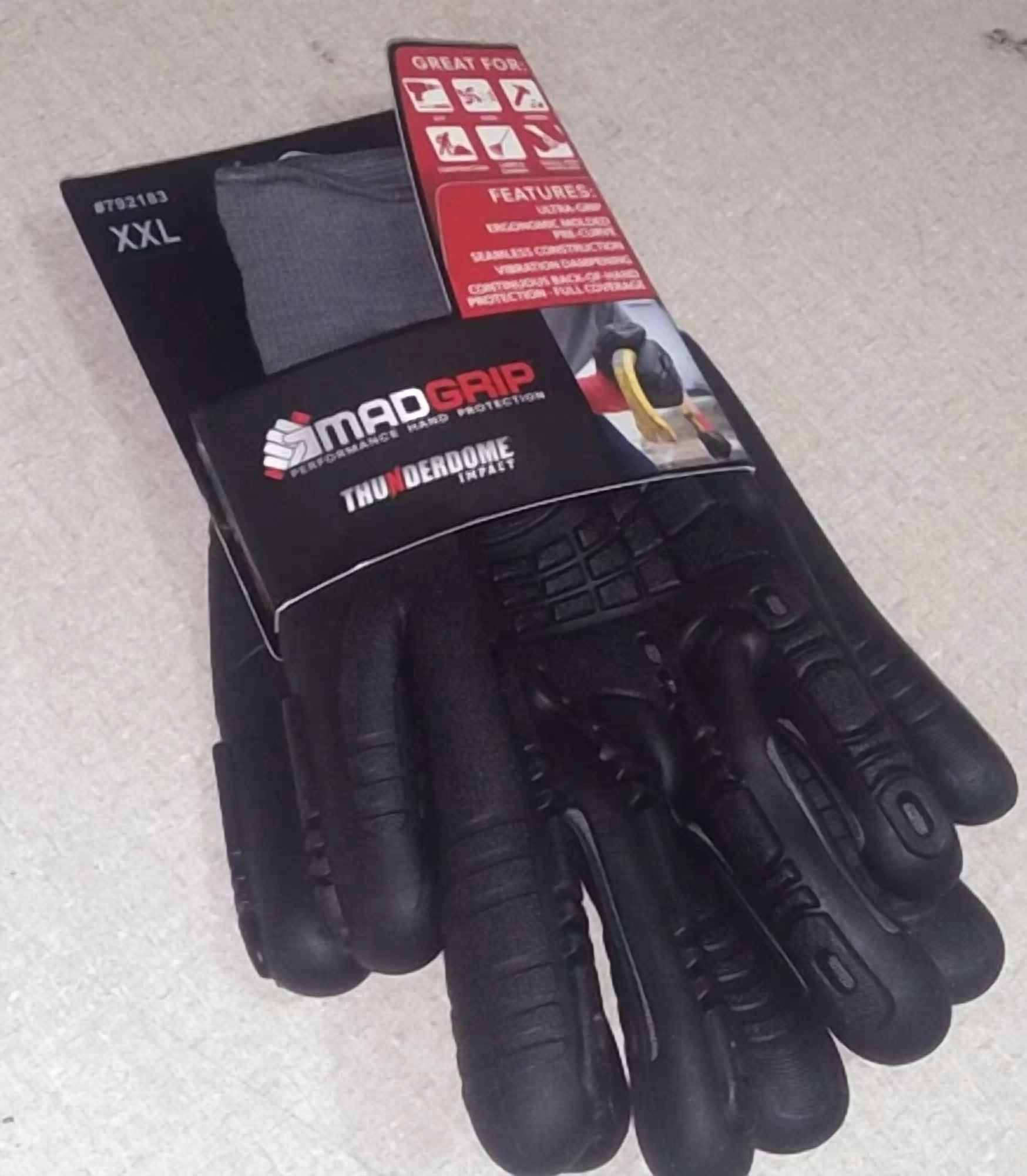 ELARA- Mad Grip F50 Thunderdome Impact Gloves Grey/Black Xx-Large ...