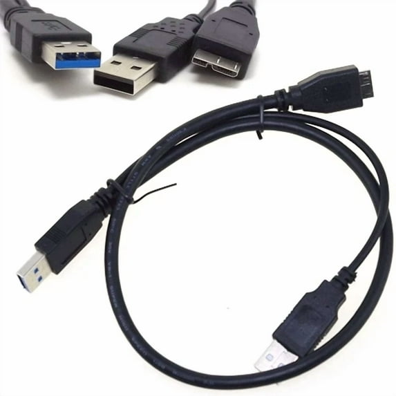 ELARA- Micro 50Cm Usb 3.0 Data Y Power Cable Cord For Toshiba Canvio ...