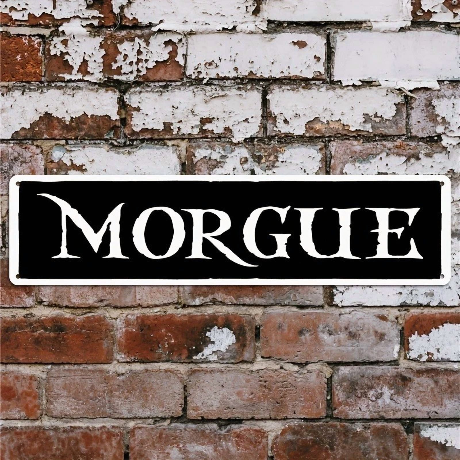ELARA- Morgue Gothic Metal Sign Halloween Horror Decor Haunted House ...
