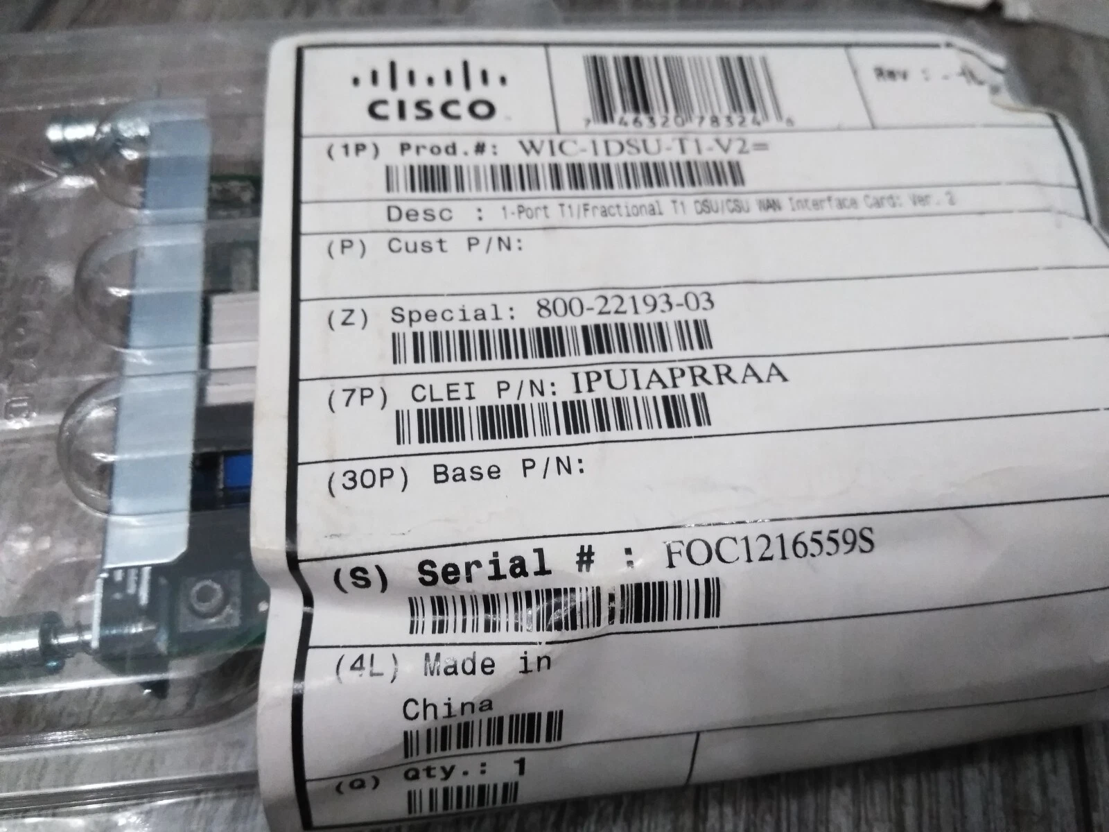 ELARA- New Cisco Wic-1Dsu-T1-V2 Wan Interface Card (Sealed Box ...