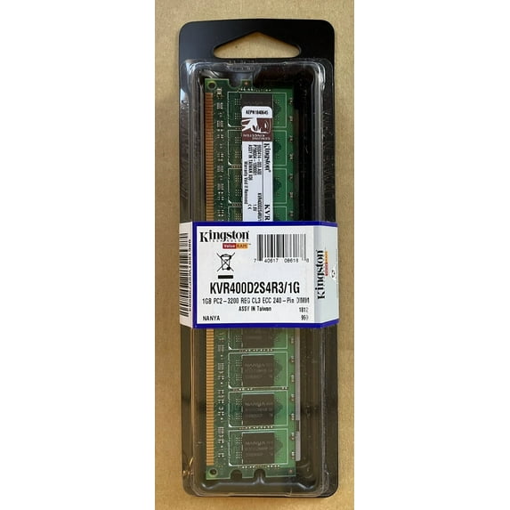 ELARA- *New Sealed* Kingston Kvr400D2S4R3/1G Pc2-3200 Ddr2-400 1Gb Ecc ...