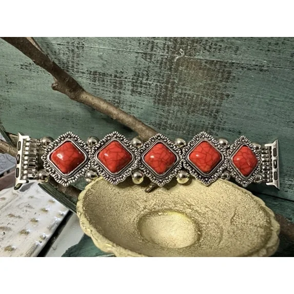 ELARA- Red Stone Fashion Apple Watch Elastic Band 38Mm - Walmart.com