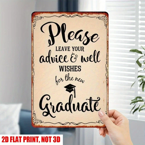 ELARA- Retro Metal Tin Signs Leave Advice Well Wishes For New Graduate ...