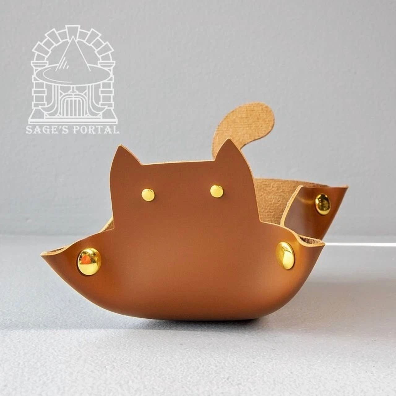 ELARA- Sage'S Brown Enchanted Cat Dice Tray | Dnd Dice Tray Ttrpg Cute ...