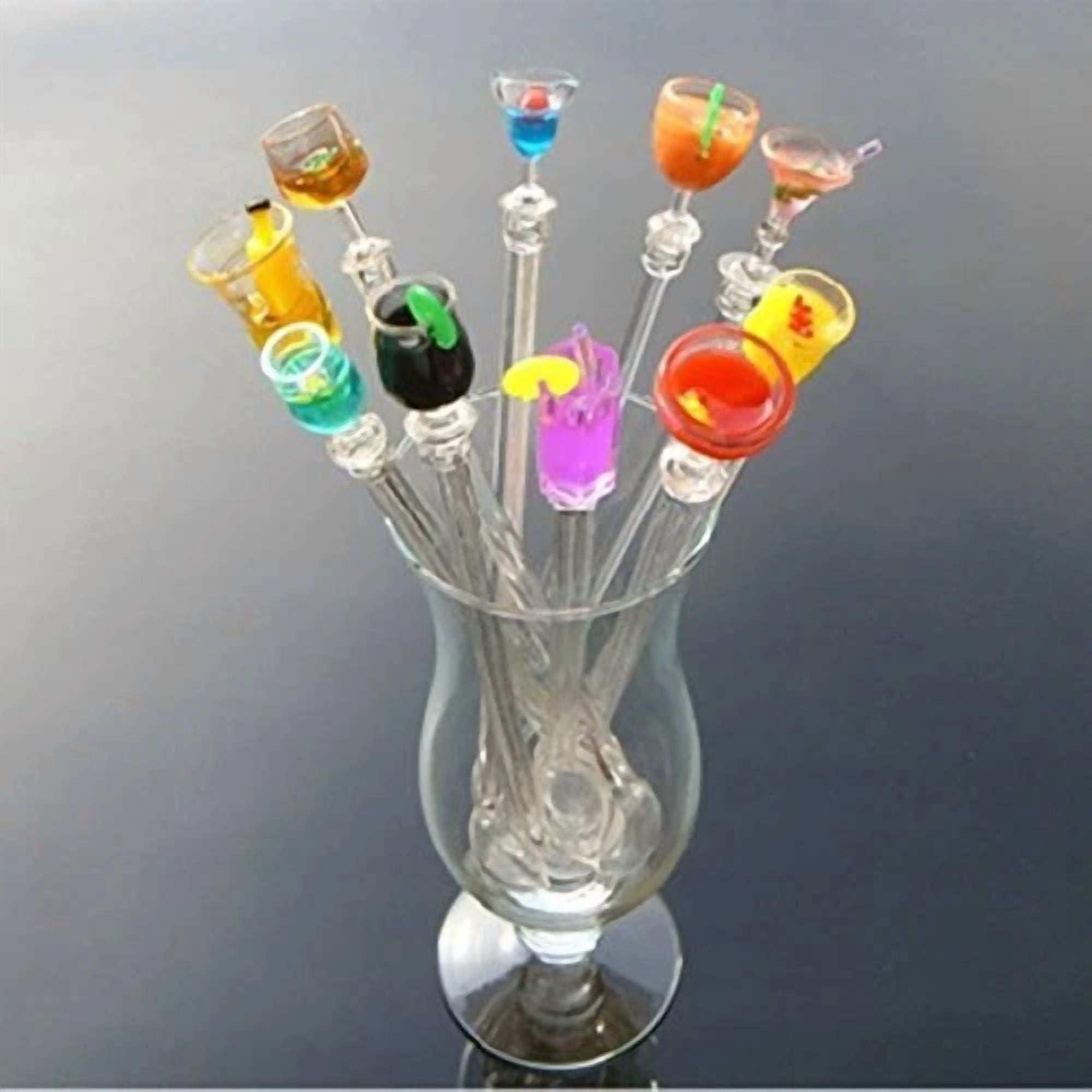 ELARA- Set Of 10 Plastic Cocktail Swizzle Stir Sticks Drink Stirrers ...