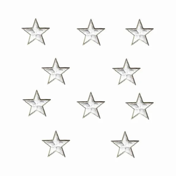 ELARA- Silver Star Patches (5-Pack) Star Embroidered Iron On Patch 1.75 Inch - Walmart.com