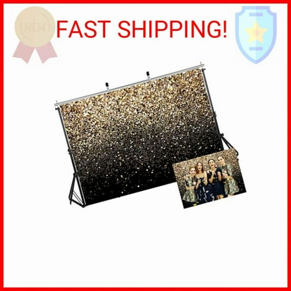 ELARA- Sjoloon Black And Gold Backdrop Gold Spots Backdrop Vinyl ...