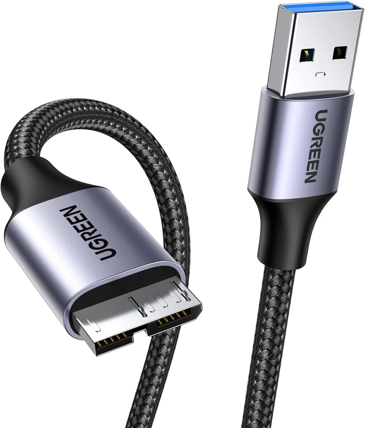ELARA- Ugreen Micro Usb 3.0 Cable, A To B Cord Nylon 1.5 Ft, Grey ...