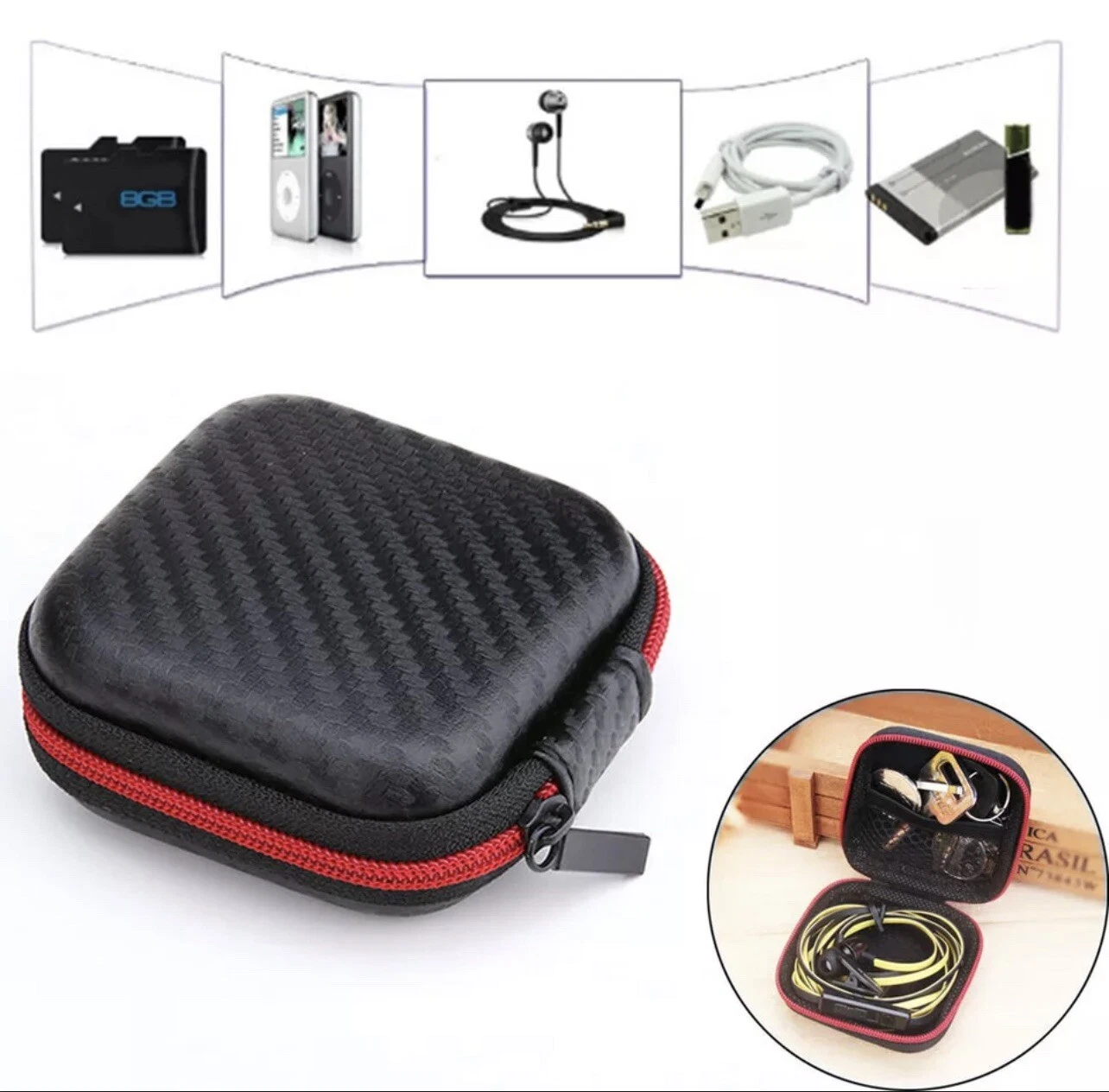 ELARA- Waterproof Carrying Hard Case Box Headset Earphone Earbud ...