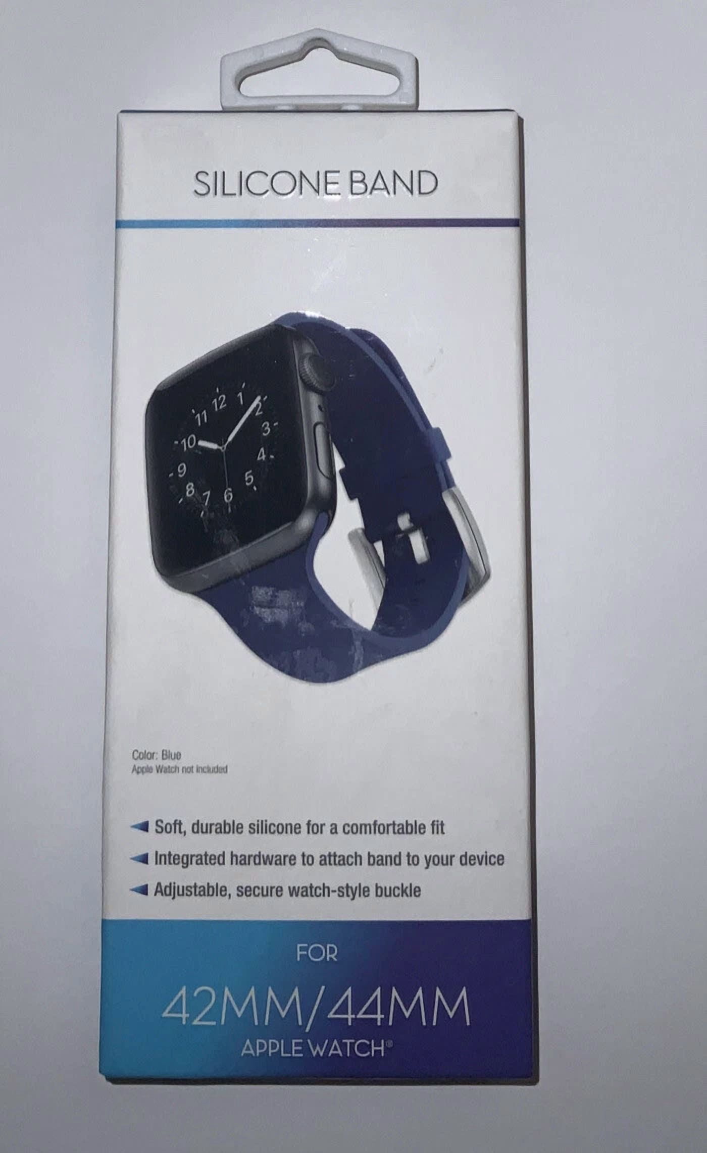 ELARA- Withit Brand Smooth Silicone Band - Blue - Apple Watch 42/44Mm ...