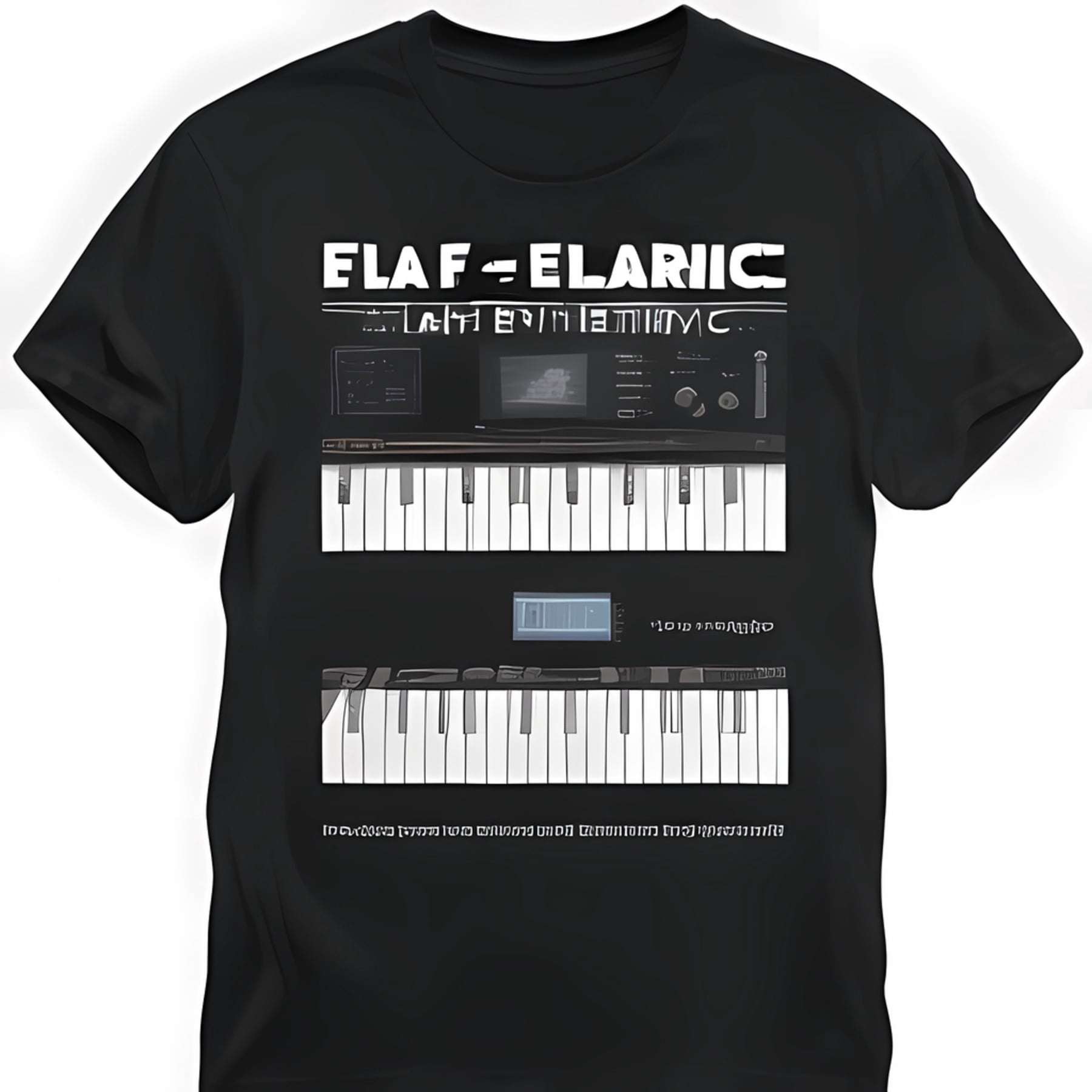 ELARIC Kannah Keyboard T-Shirt Classic Black T-Shirt featuring iconic ...