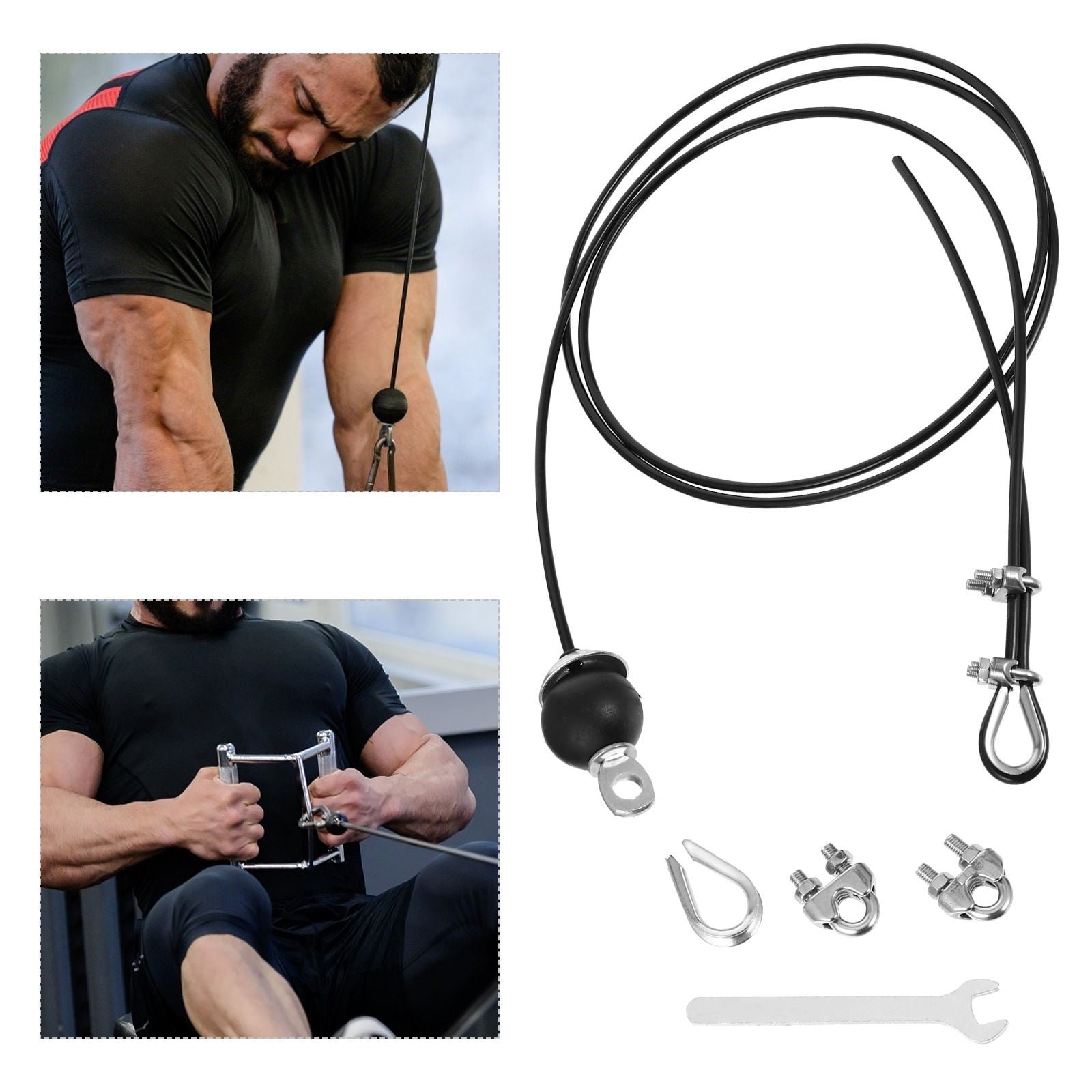 ELAYARD Replacement Gym Cables Set, Black Steel Wire Workout Cables for ...