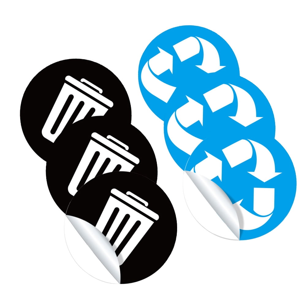 ELAYARD 1 Set of 6 Sheets Garbage Sorting Stickers Assorted Color ...