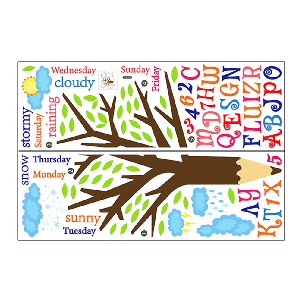 ELAYARD 1 Set of Alphabet Wall Sticker Decal Multi-colored PVC ...
