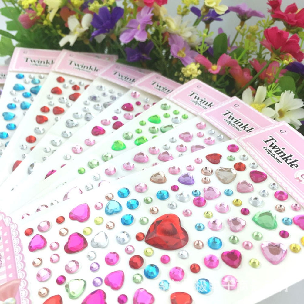 ELAYARD 10 Sheets Crystal Rhinestone Sheet Sticker Multi Colored ...