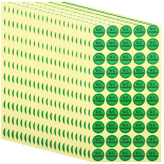 ELAYARD 1000Pcs Quality Inspection Qc Passed Stickers Green Adhesive ...