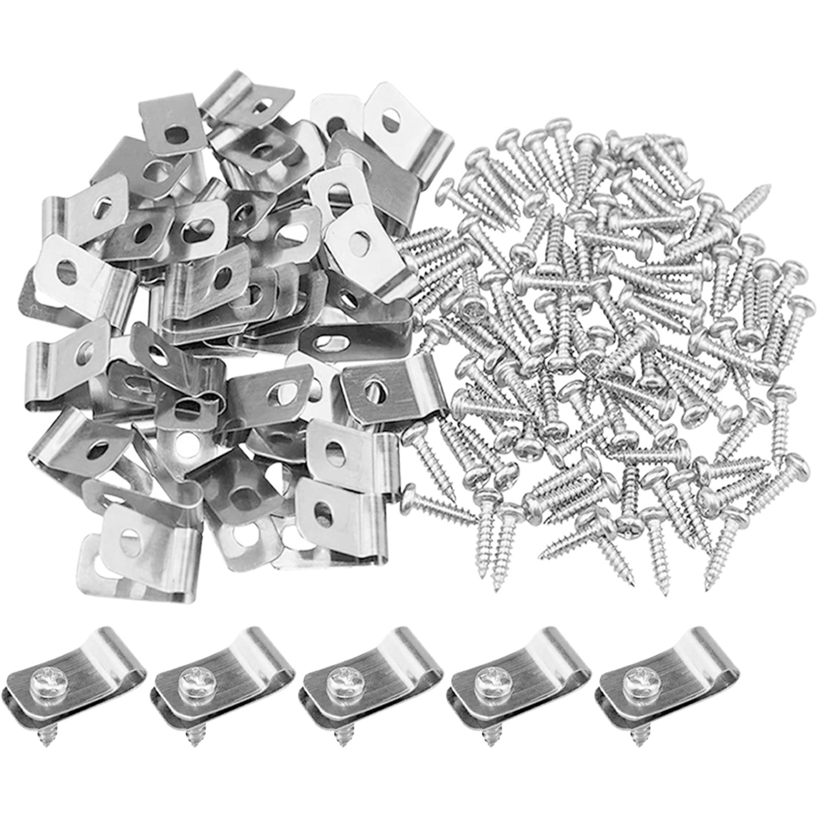 ELAYARD 100Pcs Silver Wire Fence Clips Durable Aluminum Cable Clip for ...