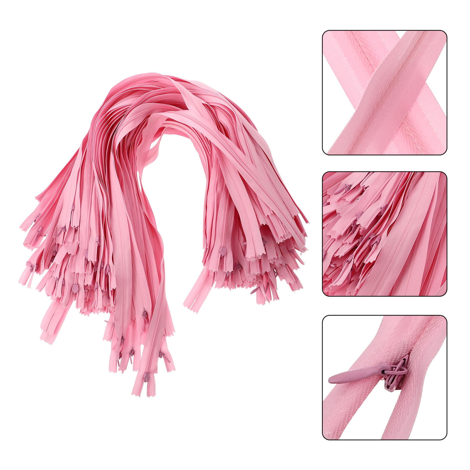 ELAYARD 100pcs Double Ended Zipper Nylon Hidden Zipper Pink for Costume ...