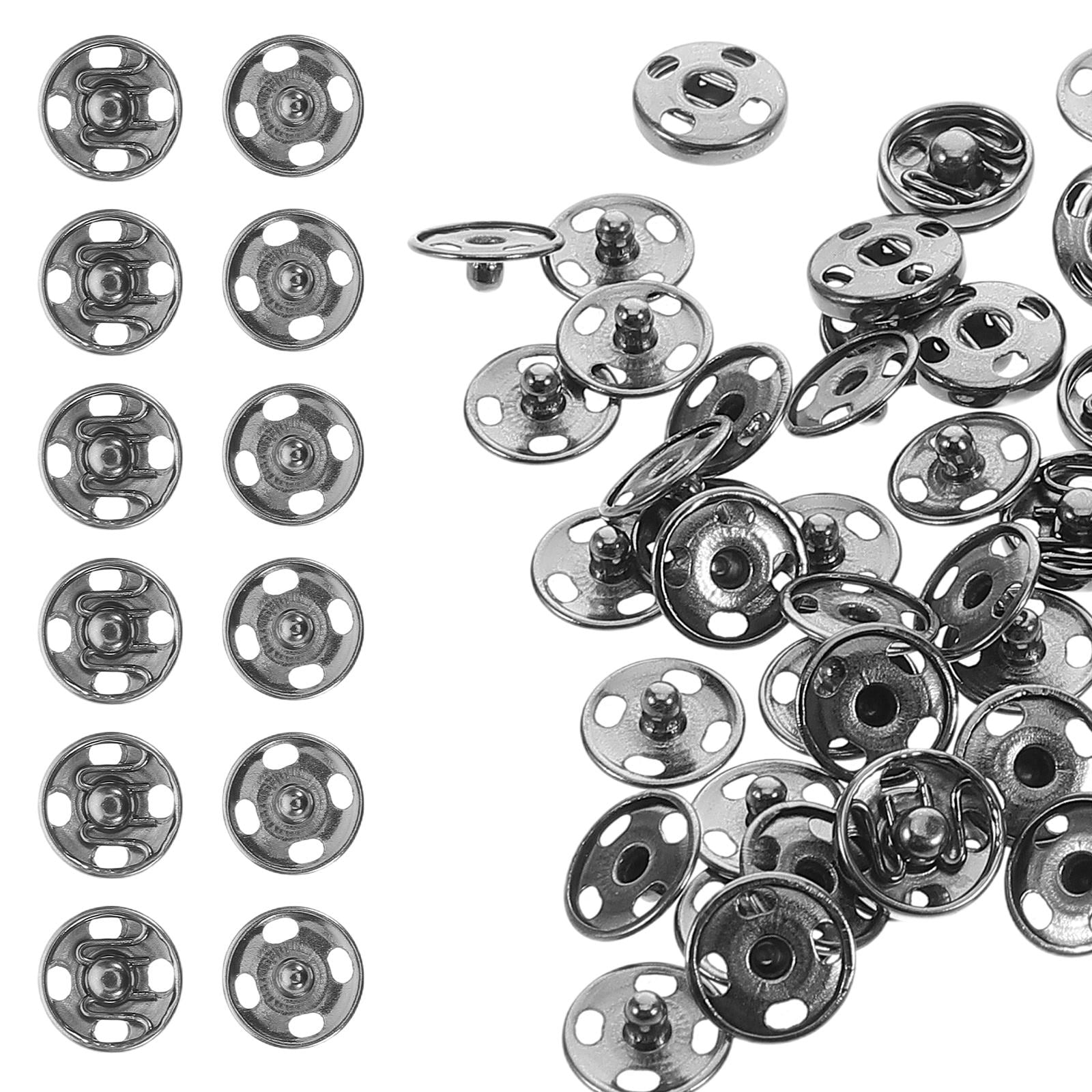 ELAYARD 100Pcs Metal Round Flat Sewing Fasteners Invisible Buttons for ...
