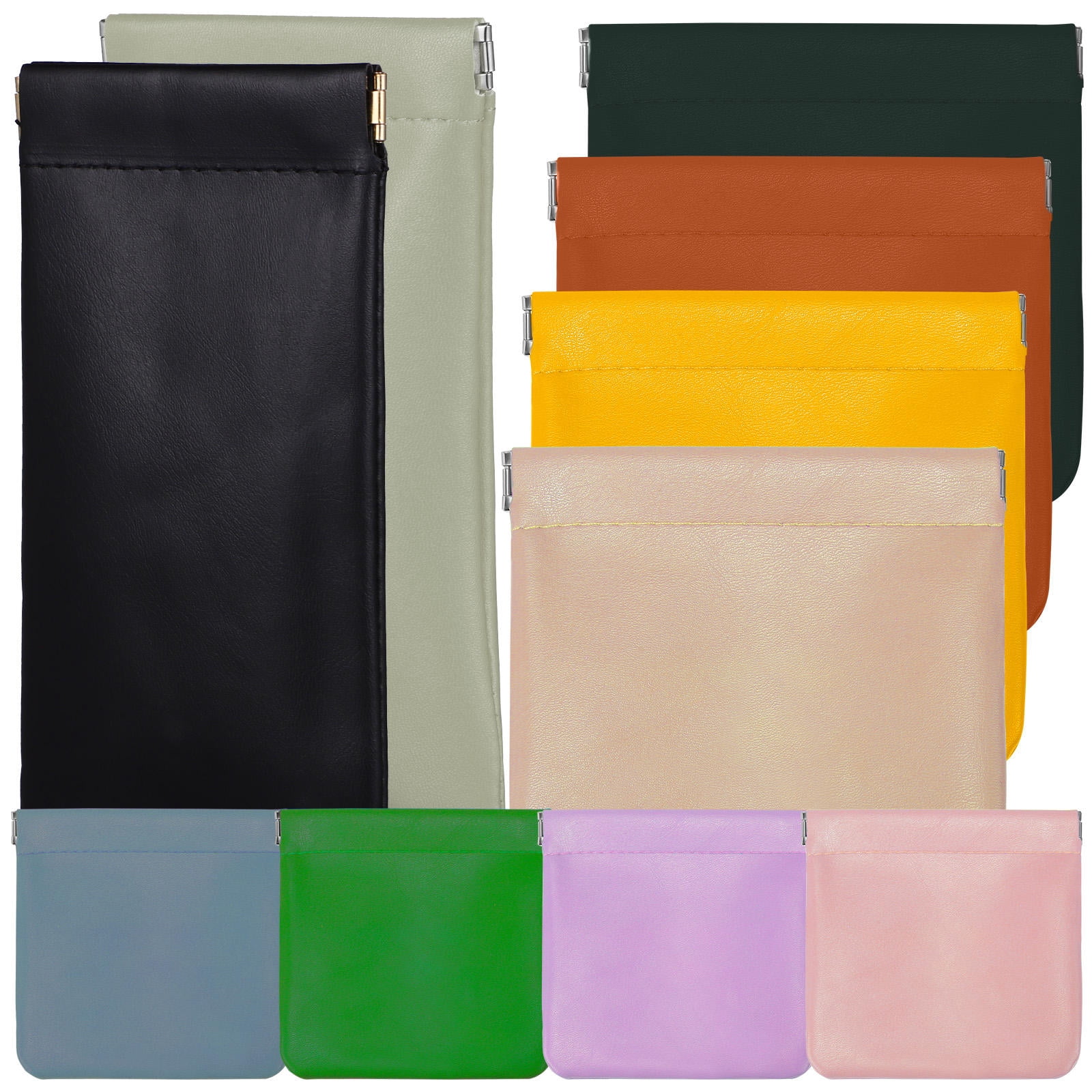 ELAYARD 10Pcs Purse Organizing Pouches PU Matcha Green Simple Design ...