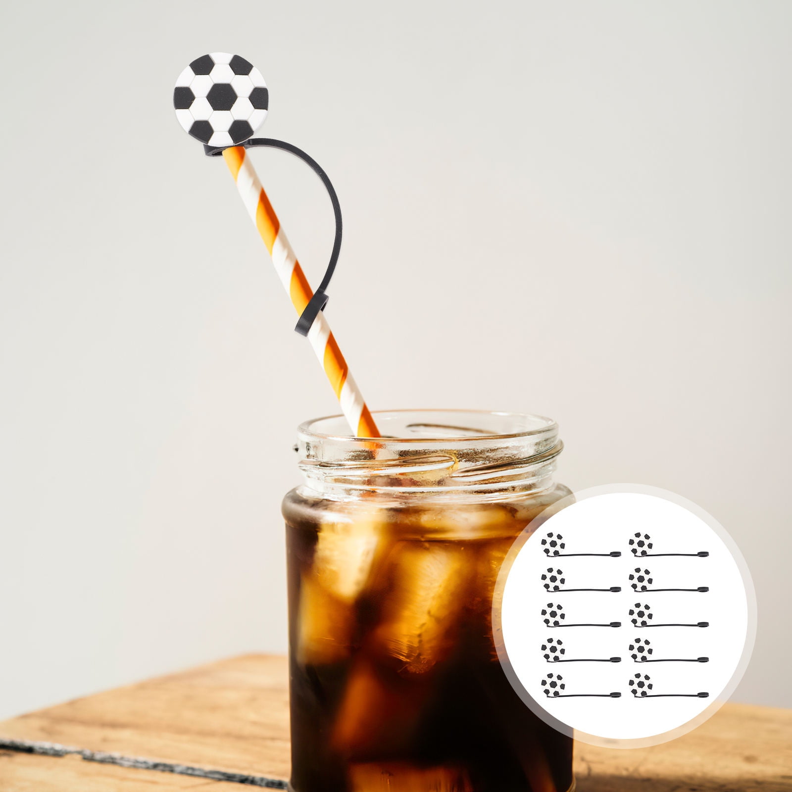 ELAYARD 10Pcs Silicone Reusable Straw Caps White Airtight Seal Drinking ...