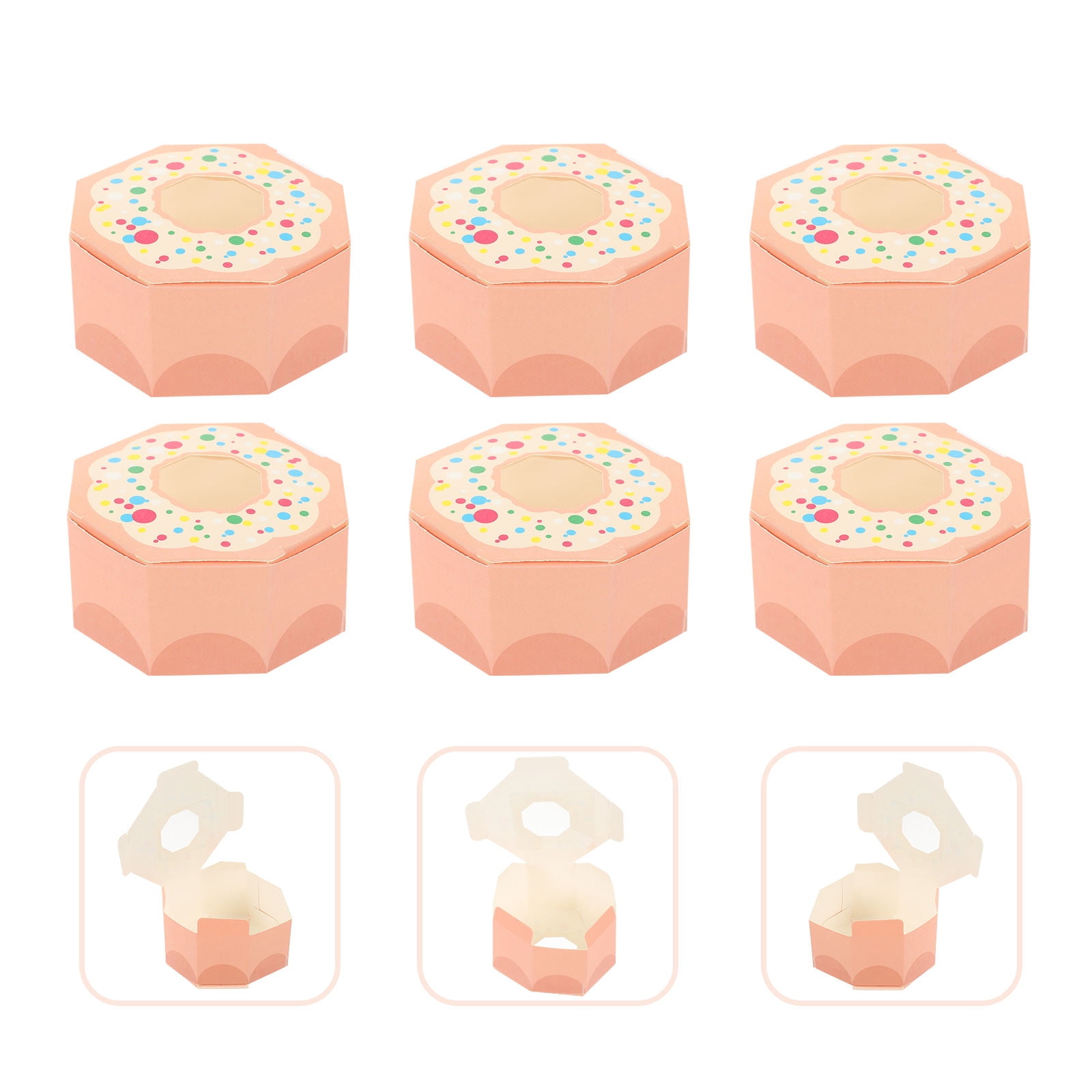 ELAYARD 12Pcs Donut Shaped Paper Boxes Party Treat Boxes with ...