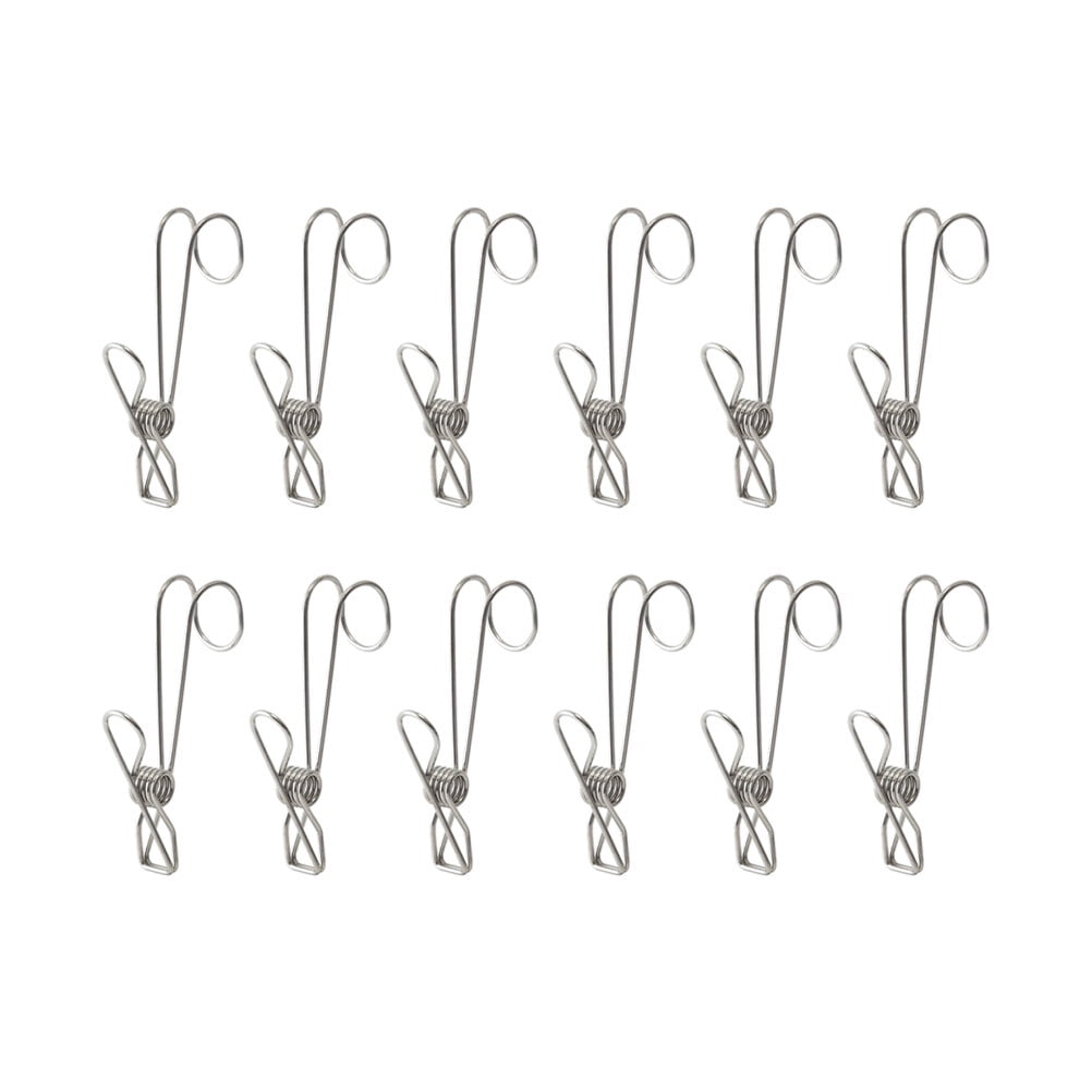 ELAYARD 12Pcs Metal Clothes Clips Silver for Drying Clothes and Hanging ...