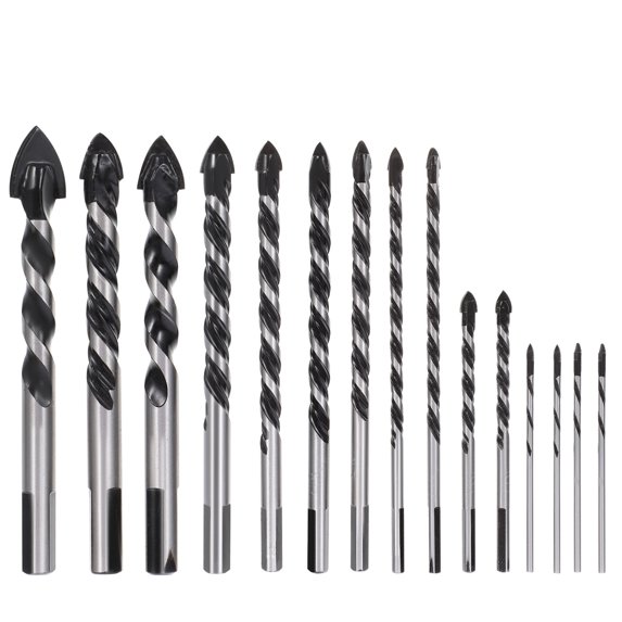 ELAYARD Multi Material Drill Bits Set Drill Bits Black 15Pcs - Walmart.com