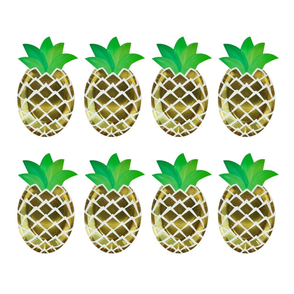 ELAYARD 16Pcs Colorful Pineapple Paper Plates Set Material Golden ...