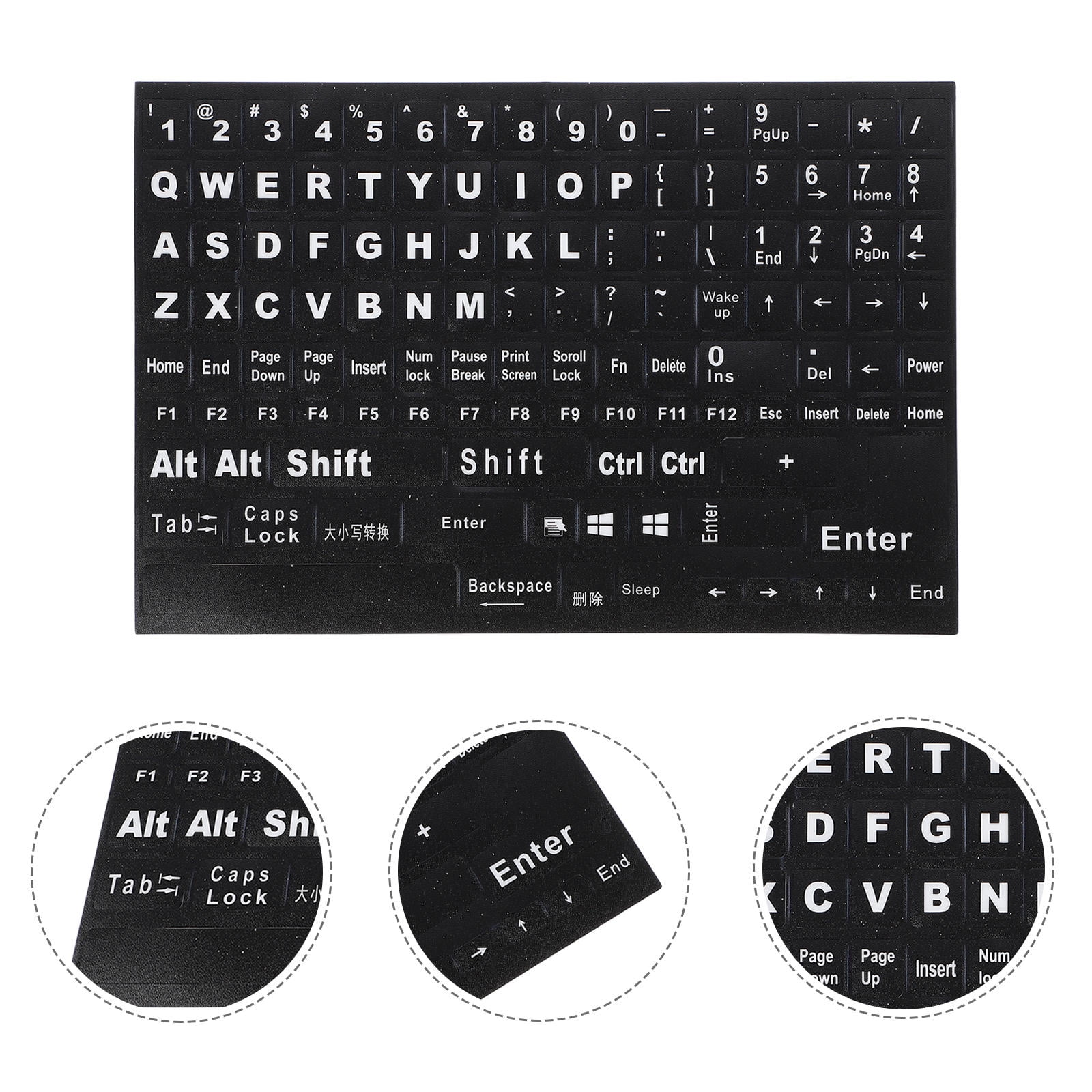 ELAYARD Black PVC Keyboard Stickers for Desktop Laptop Computer Home ...