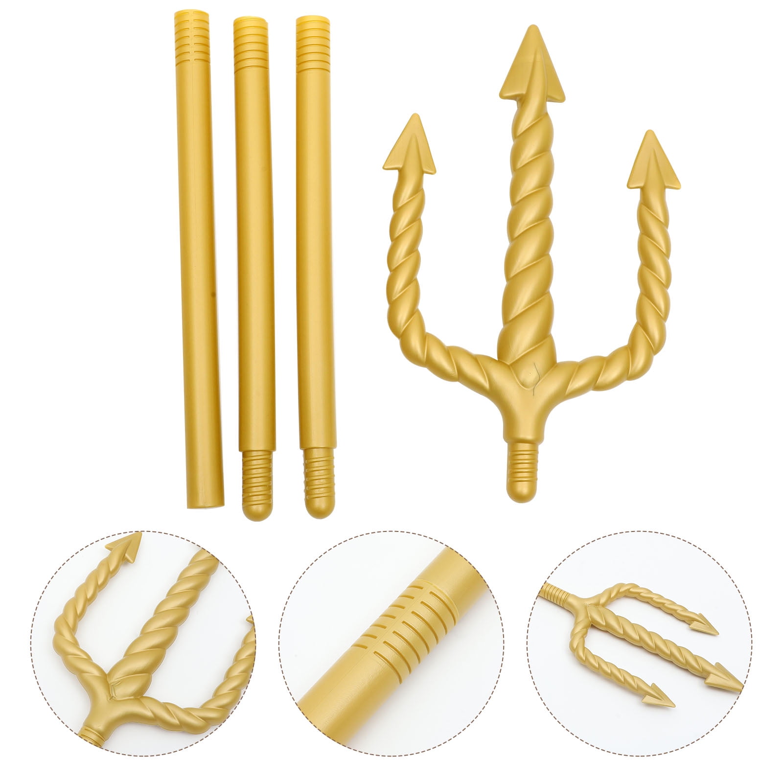 ELAYARD 1Pack Cosplay Toy Golden Plastic Trident Shaped Party ...
