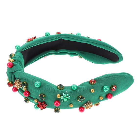 ELAYARD Elegant Green Holiday Headband Rhinestone Knot for Festive ...