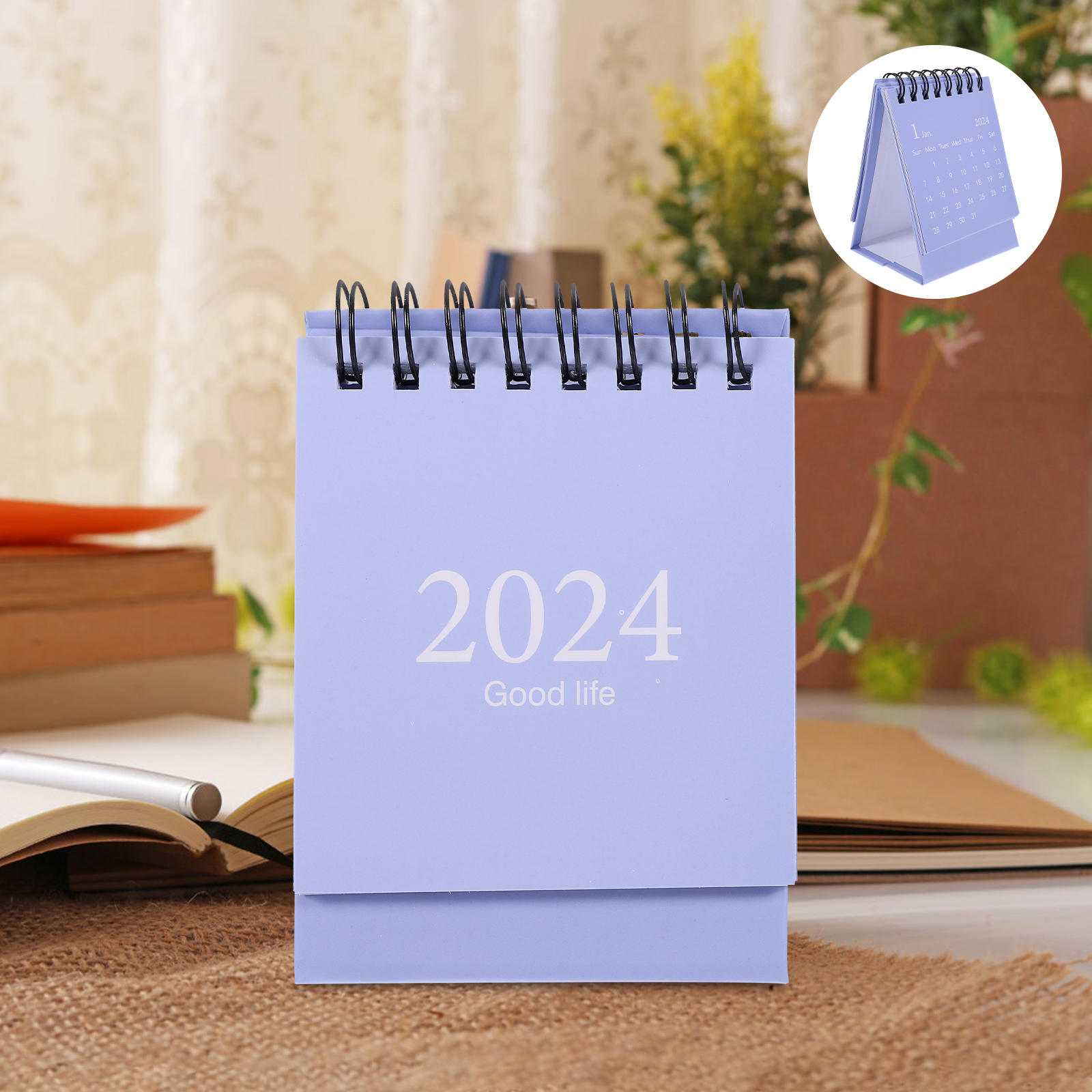 ELAYARD Desk Calendar 2024 Sky-Blue Paper for Daily Scheduling and ...
