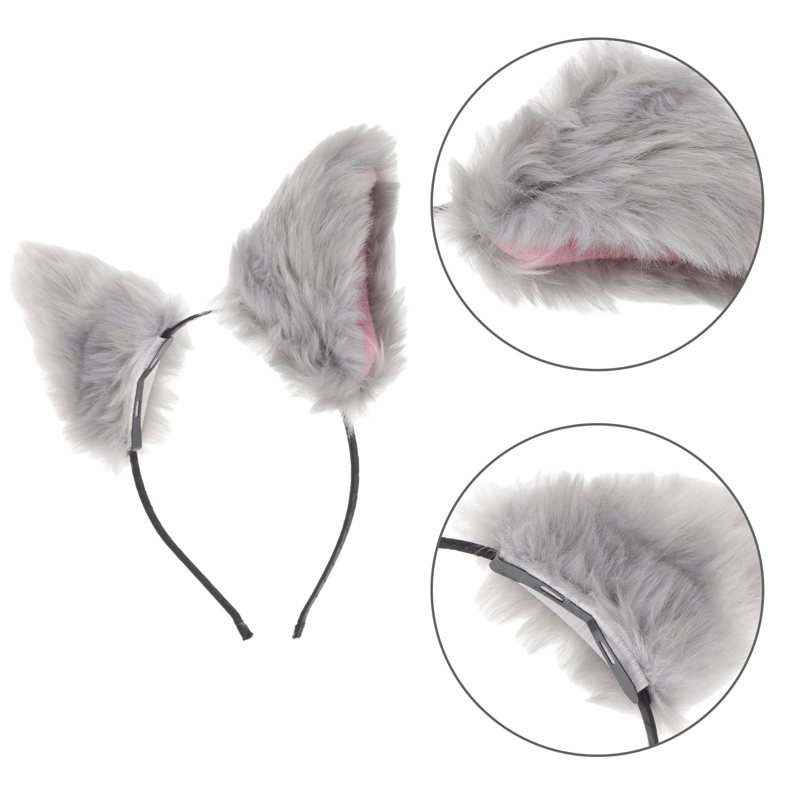 ELAYARD 1Pack Stuffed Ear Shape Hair Accessories Furry Headband Cat ...