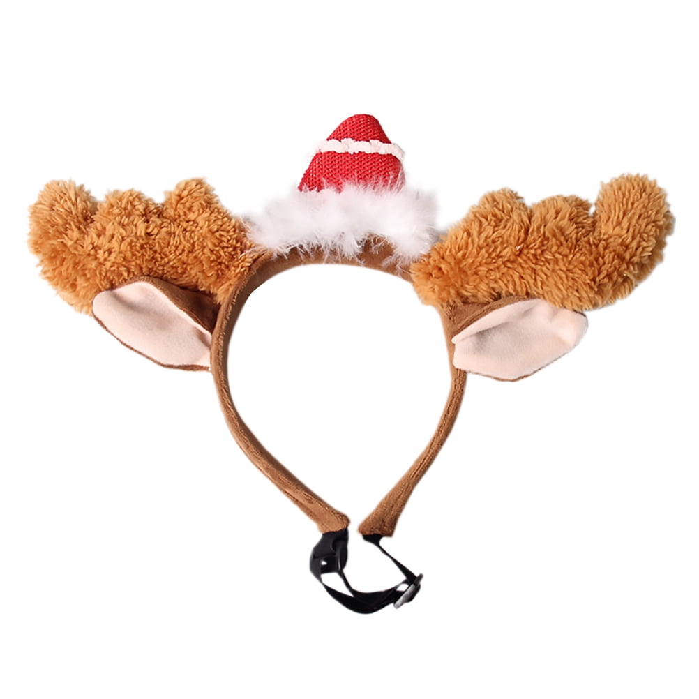 ELAYARD Pet Christmas Hair Bands Cat Antlers Brown Holiday Costume ...