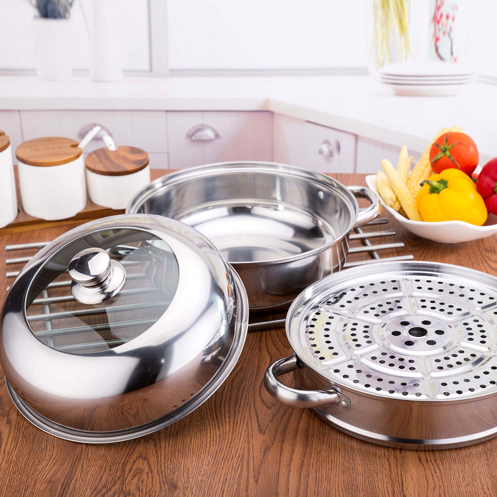 ELAYARD Stainless Steel Round Steaming Pot, Multipurpose Cookware for ...