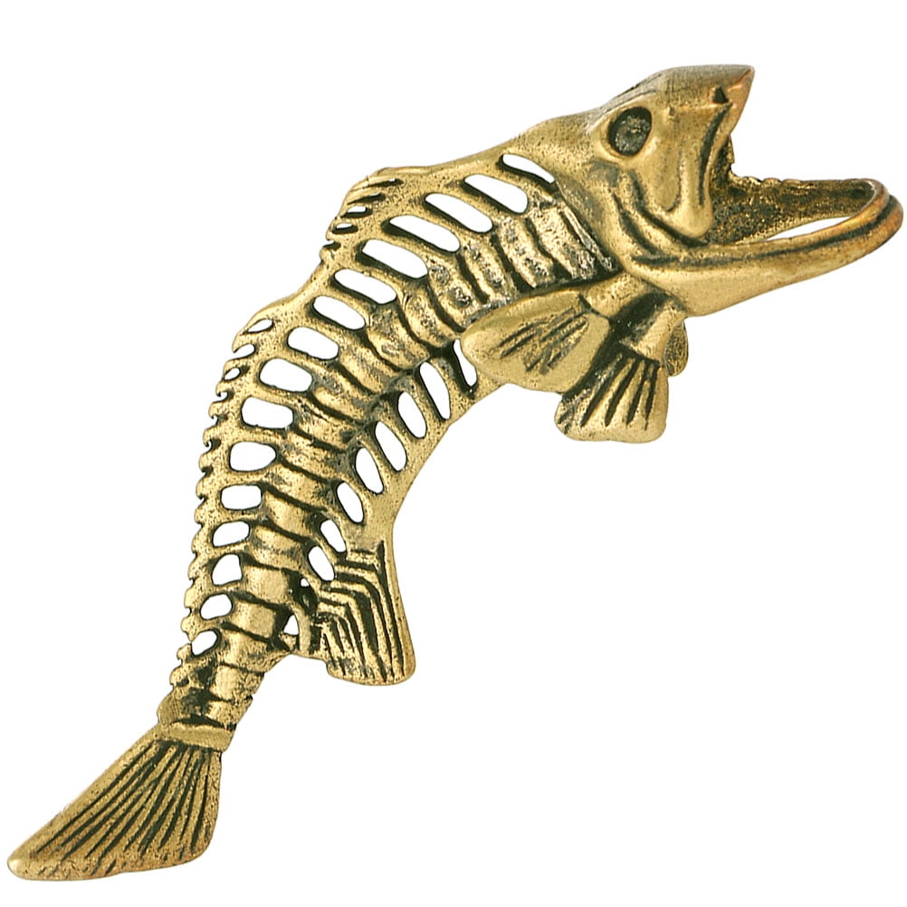 ELAYARD Vintage Style Golden Brass Fish Bone Ornament Decorative ...