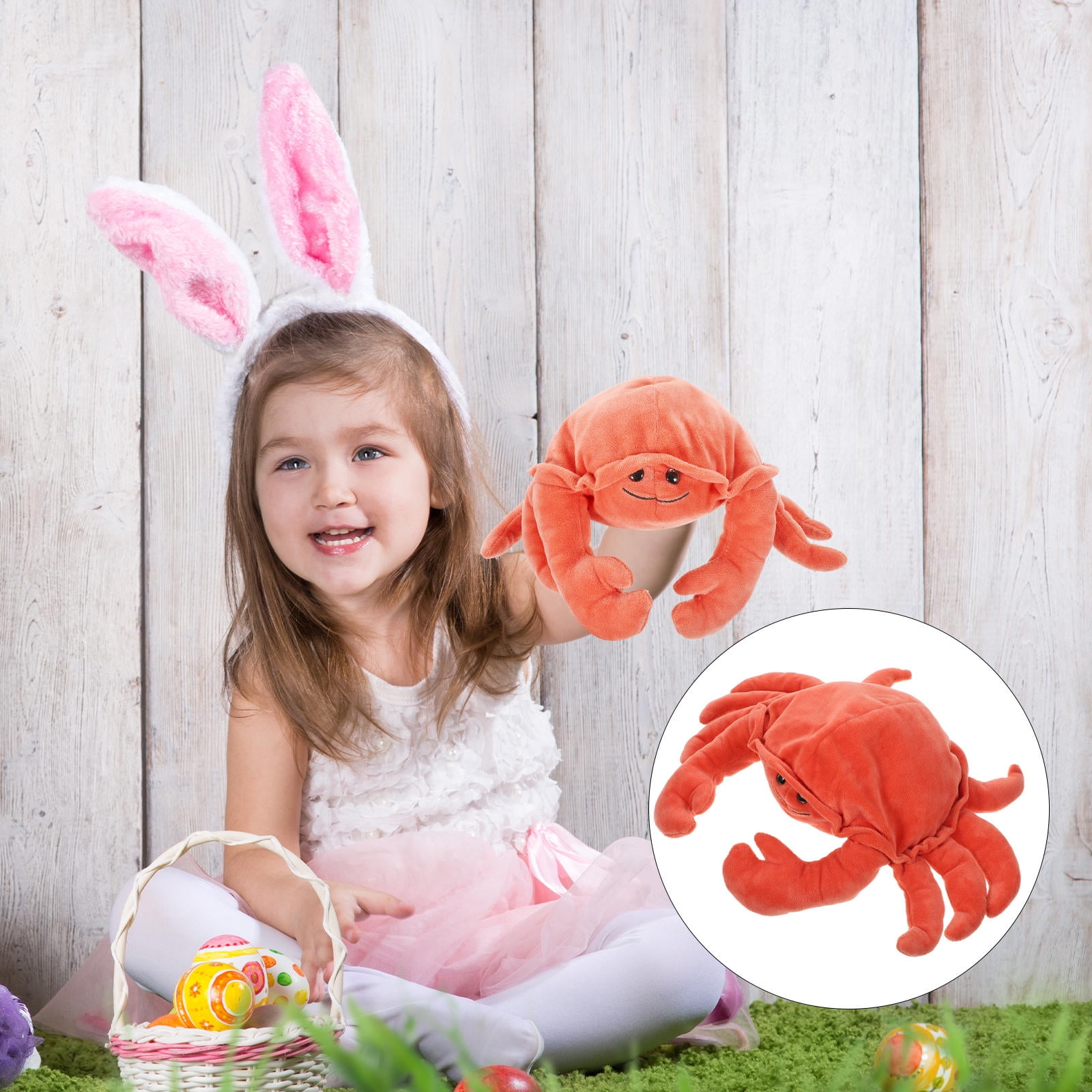 ELAYARD Crab Puppets for Kids Early Education PP Cotton Watermelon Red ...