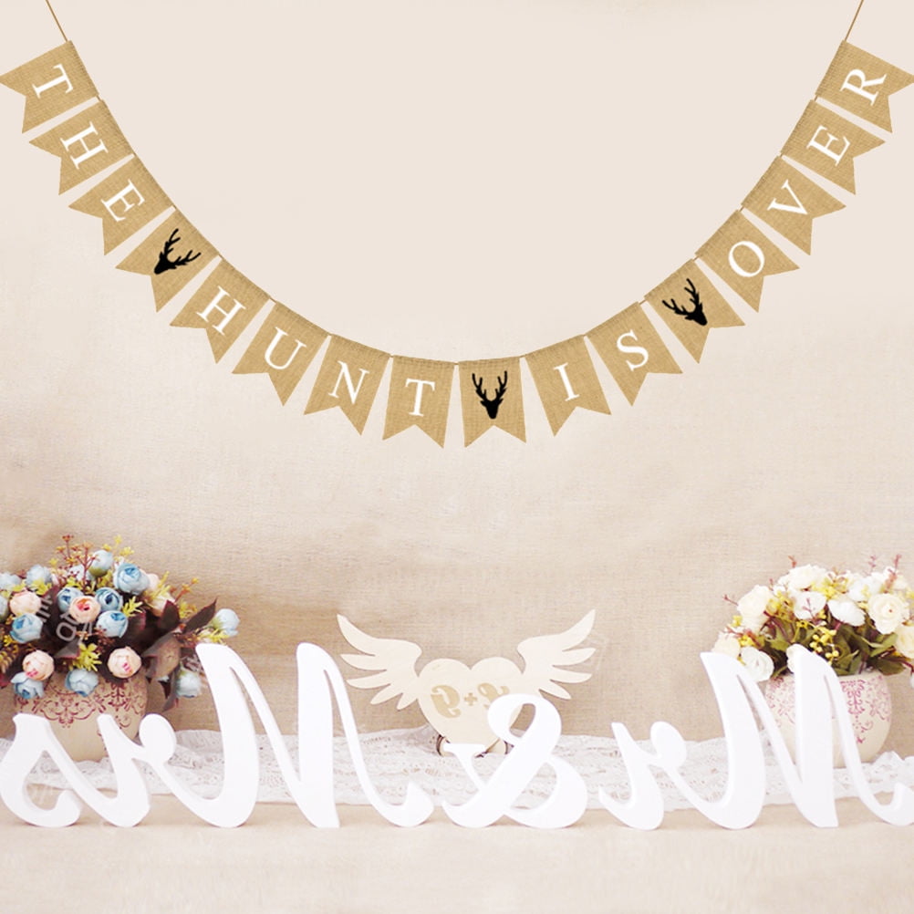 ELAYARD 1Set Camping Decorations Party Banner Swallowtail Shape Linen ...